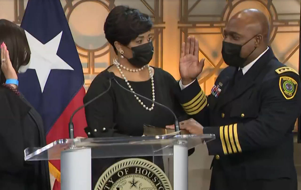 Troy Finner Sworn In As New Houston Police Chief, As Art Acevedo Heads ...