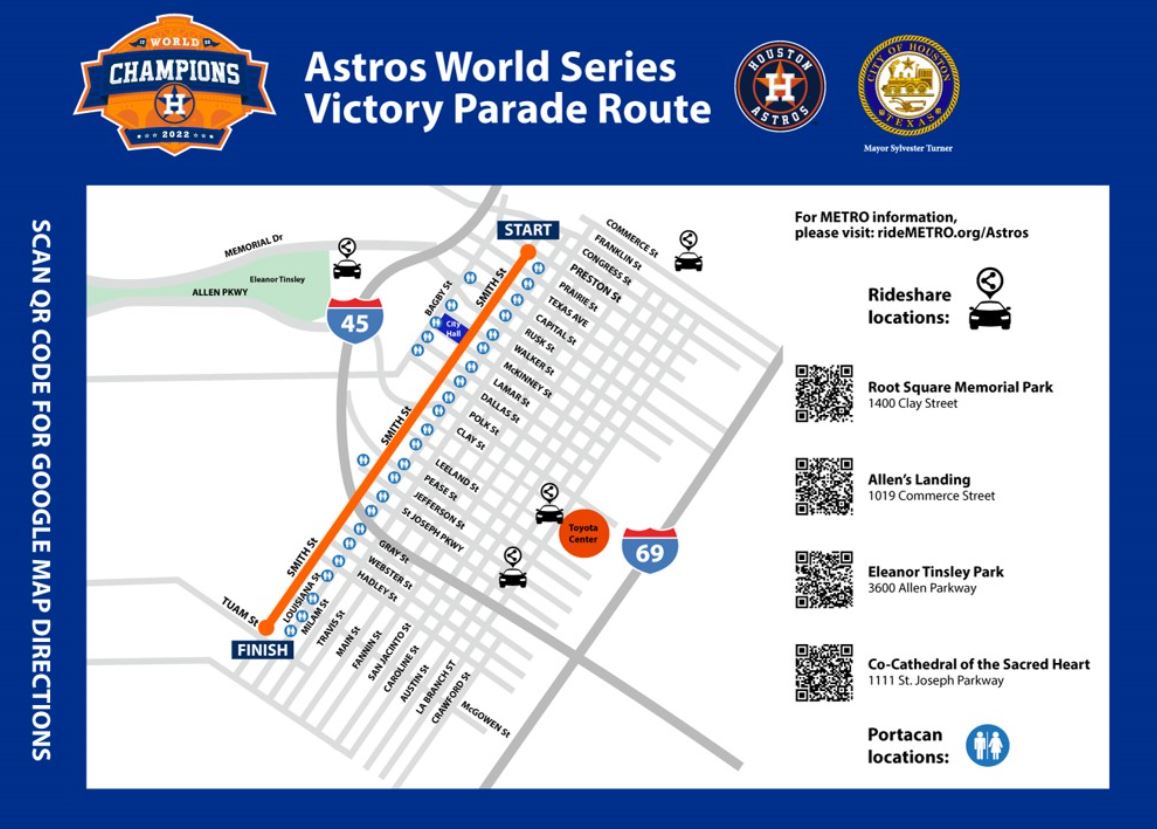 Houston Astros World Series parade on Monday in downtown; METRO ...