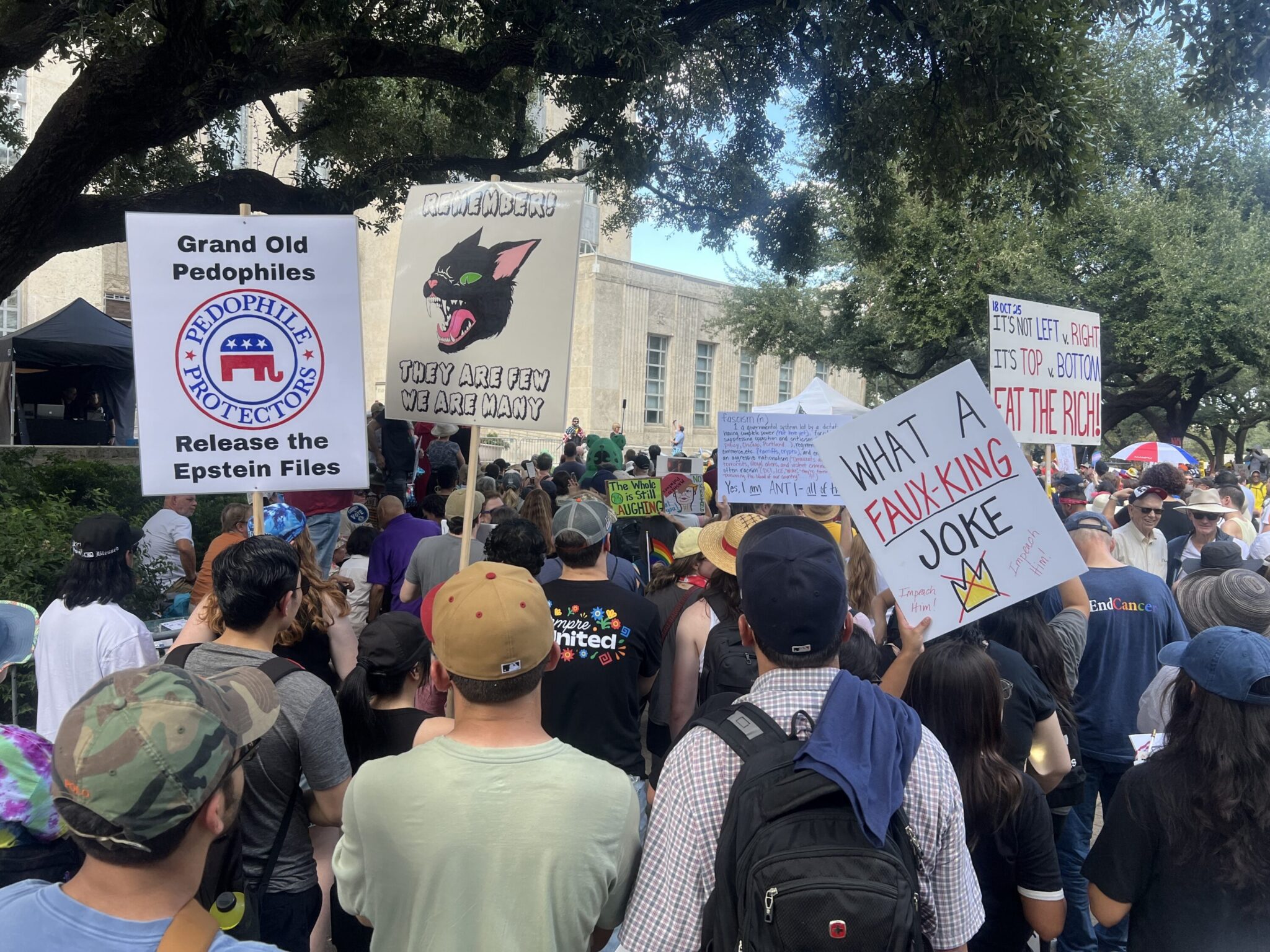 Thousands march in downtown Houston during another ‘No Kings’ protest ...