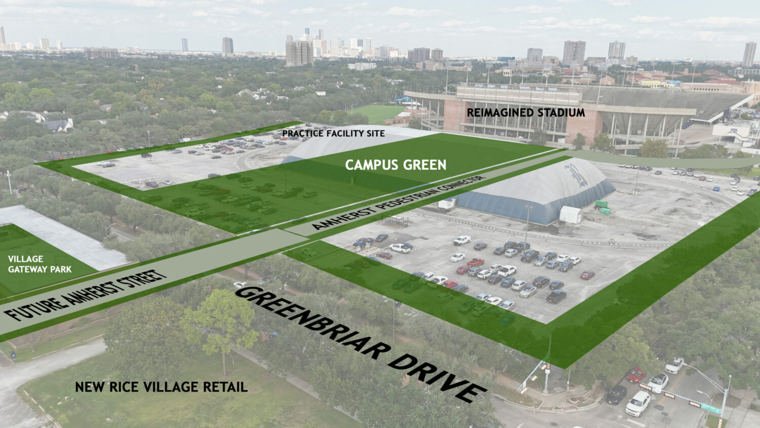 Rice University unveils $120 million project for pedestrian gateway ...