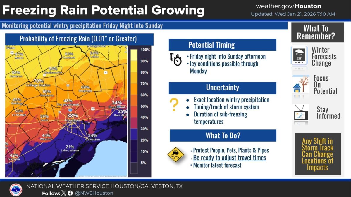 Possible freezing temperatures forecast for Houston area this weekend ...