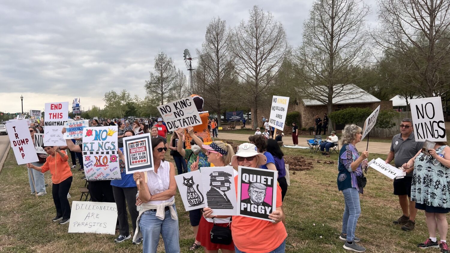 Thousands march in downtown Houston during another ‘No Kings’ protest ...