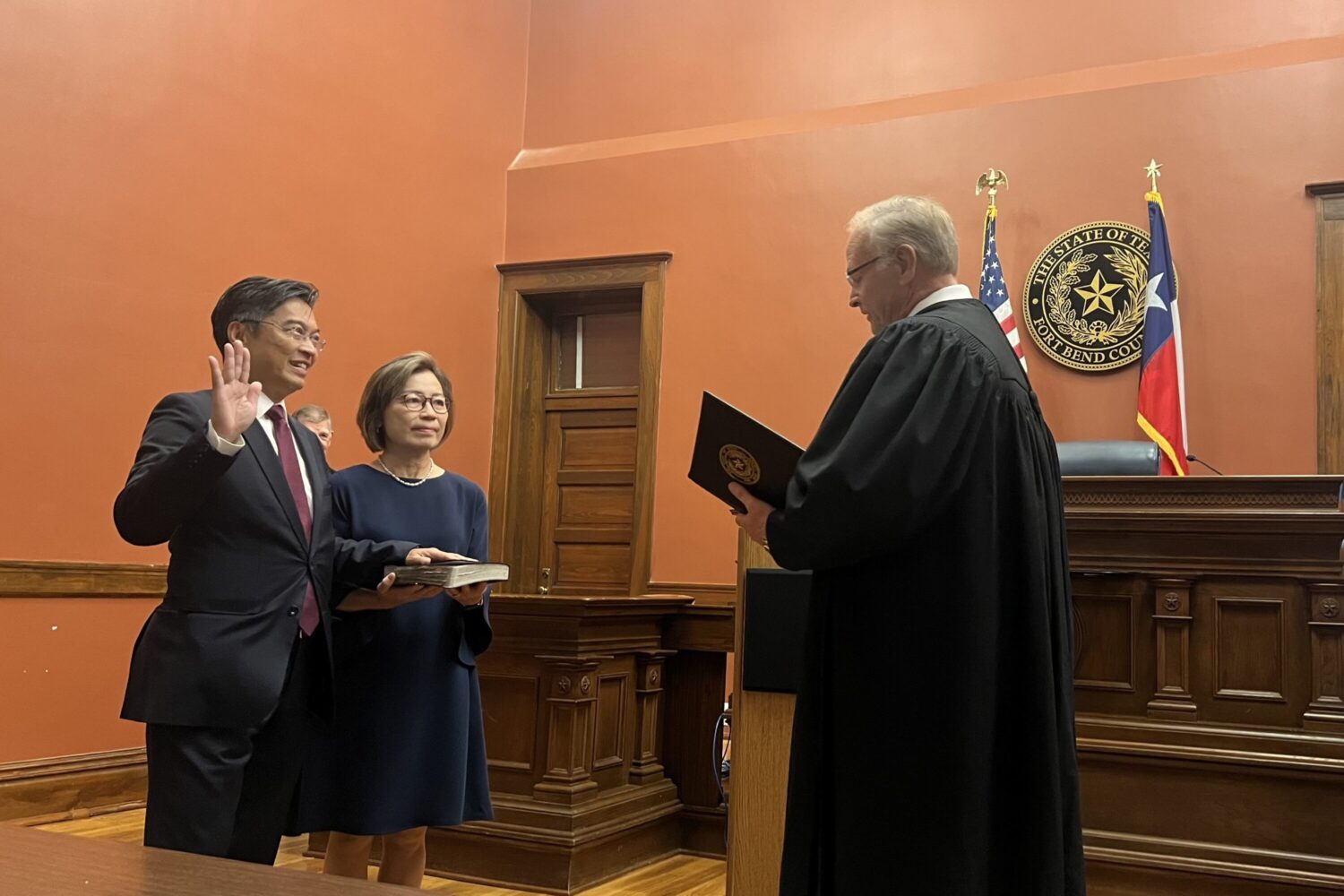 GOP nominee Daniel Wong sworn in as interim Fort Bend County judge days ...