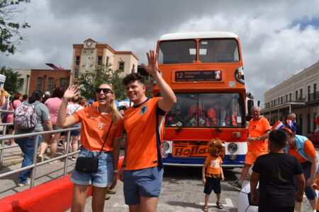 Galveston sends off beloved Dutch Orange Bus ahead of Netherlands’ 2026 ...